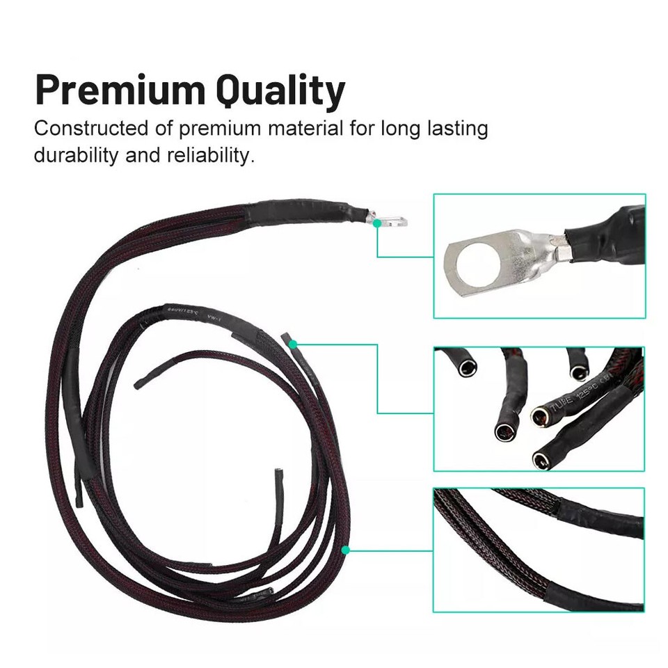 7.3 IDI Turbo Glow Plug Harness Wiring Kit Power Cable For Ford Black ...