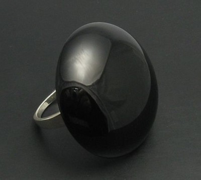 Genuine Sterling Silver Women's Ring Solid 925 With 30mm Round Onyx ...