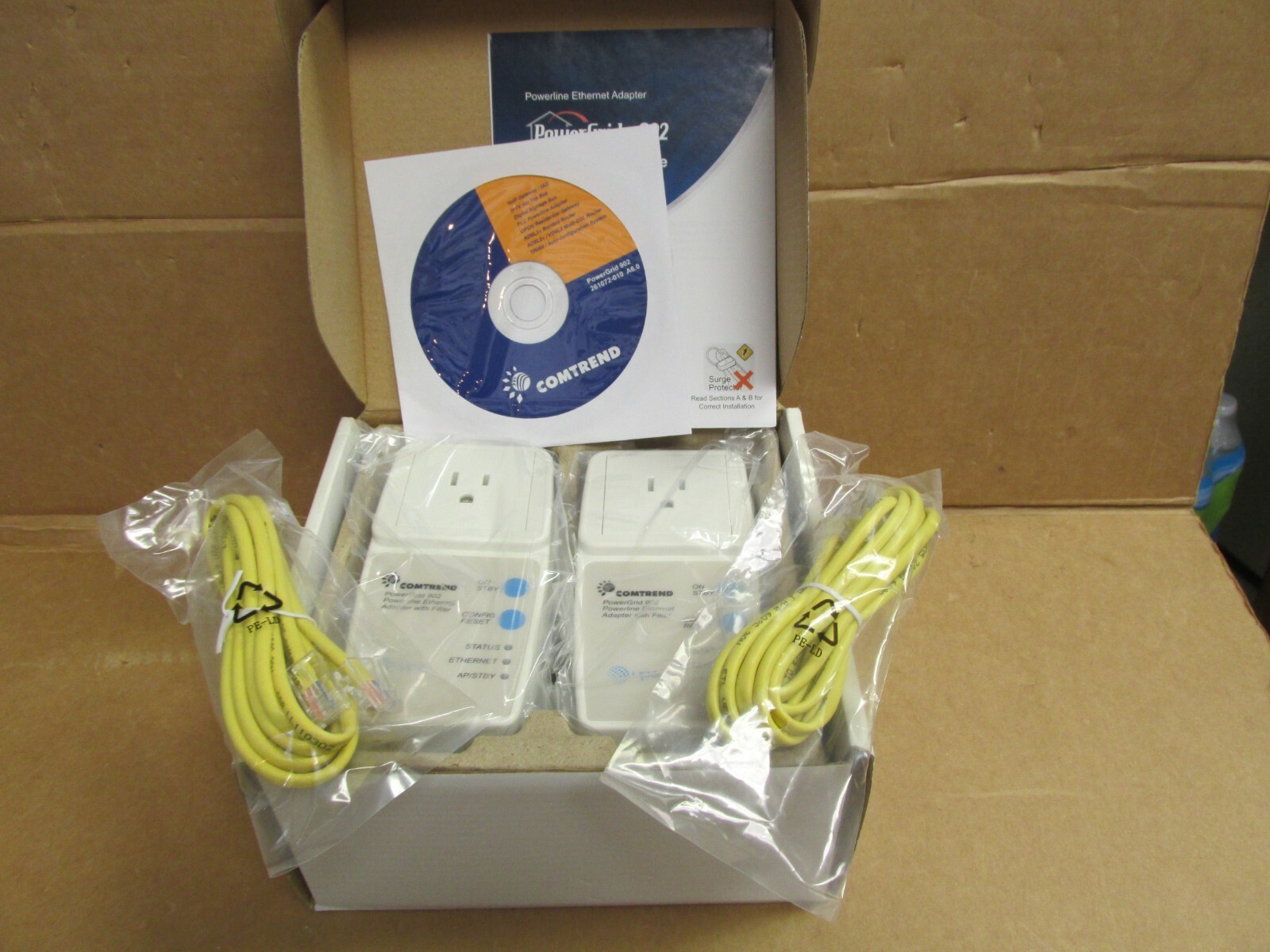 BOX OF 2 COMTREND POWERGRID 902 POWERLINE ETHERNET ADAPTER W/FILTER | eBay