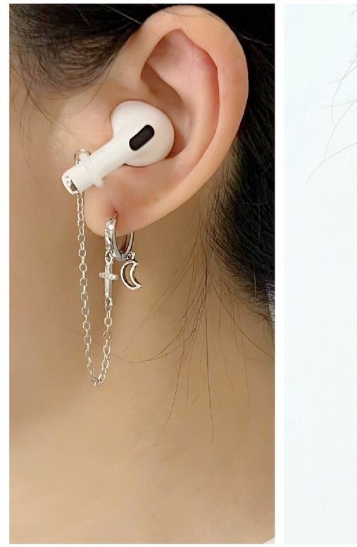 Purple Heart Earphone Chain, Airpod Earing, AirPod Anti Lost Protection ...