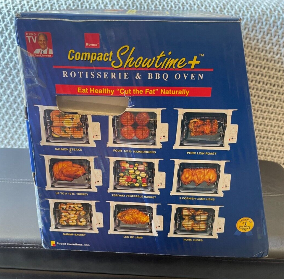 NEW in BOX Ronco Compact Showtime Plus Rotisserie BBQ Oven 3000 White ...