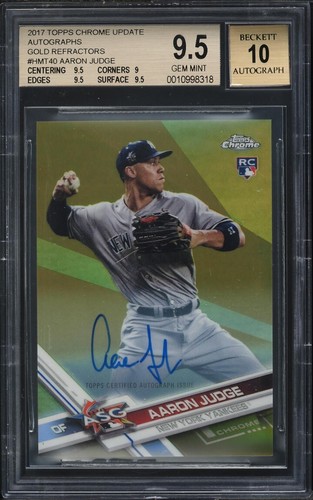 Aaron Judge RC 2017 Topps Chrome Update Autographs Gold Ref /50 BGS 9.5 ...