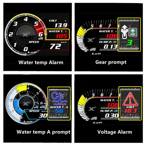 Digital OBD2 OBD II Boost Gauge/Multi-gauge/Temperature Monitor/Warning ...