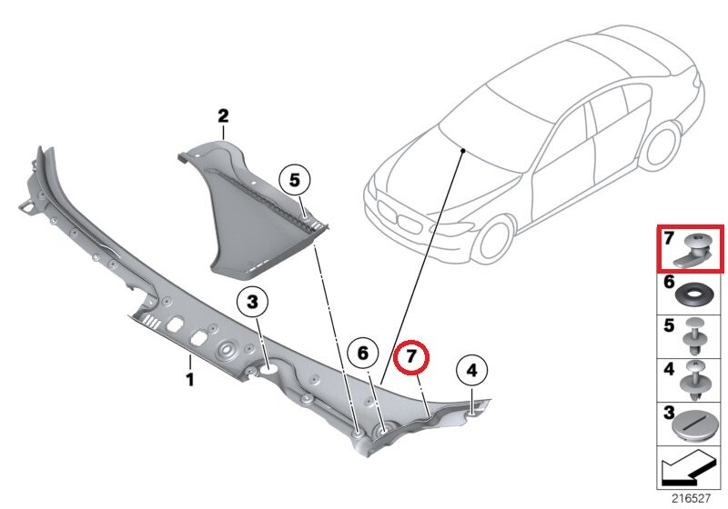 NEW GENUINE BMW 1 2 3 5 6 7 SERIES LOWER WINDSHIELD COVER CLIP ...