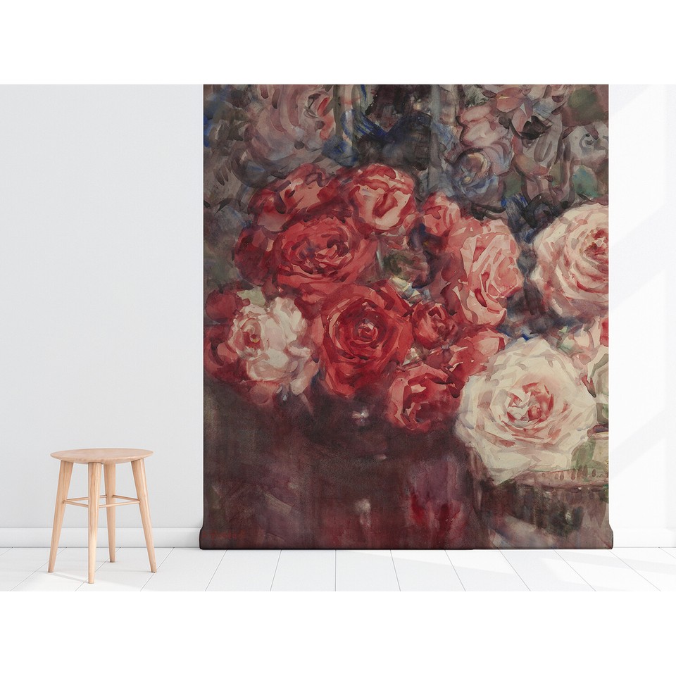 Home wall mural Vintage Bouquet Of Roses Floral Non-woven wallpaper ...