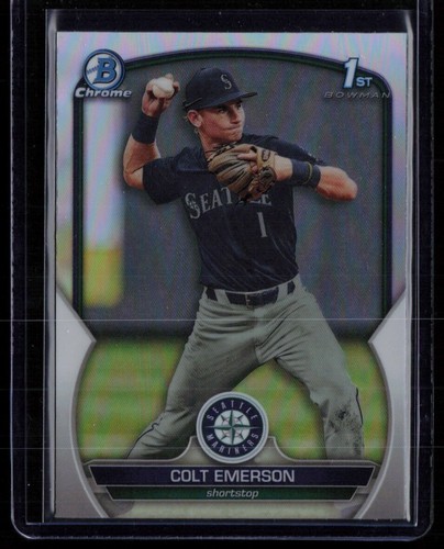 COLT EMERSON 2023 BOWMAN DRAFT CHROME REFRACTORS RC SEATTLE MARINERS # ...