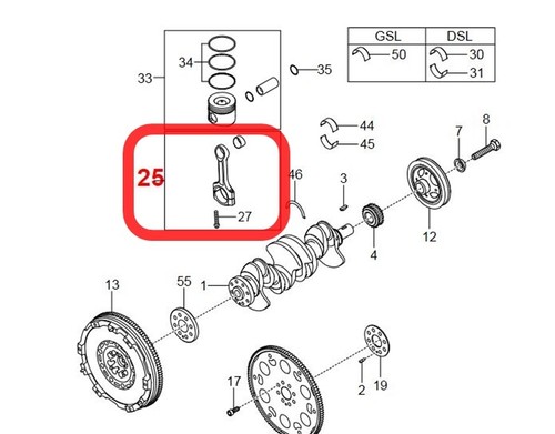 Genuine Connecting Rod 6730300020 Ssangyong TIVOLI, KORANDO +D16DF By ...