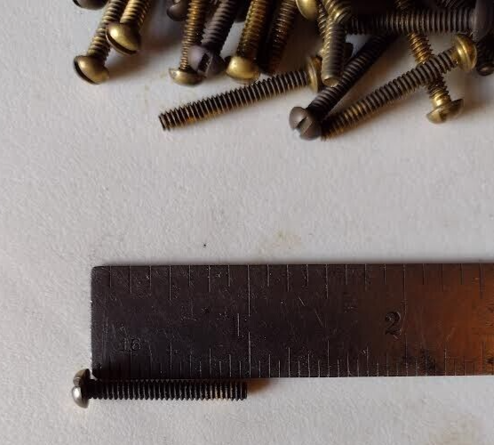 (20) 6/32 x 1 BRASS ROUND HEAD Machine VINTAGE AMERICAN SCREW Co. USA ...