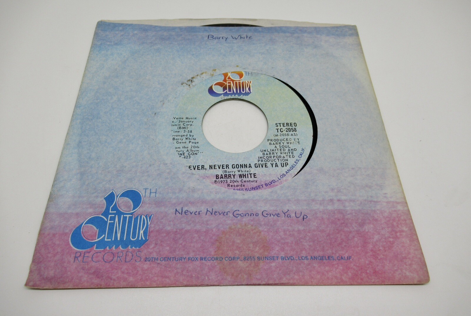 Barry White Never Never Gonna Give Ya Up 20th Century Fox 45 RPM Record 1973 | eBay