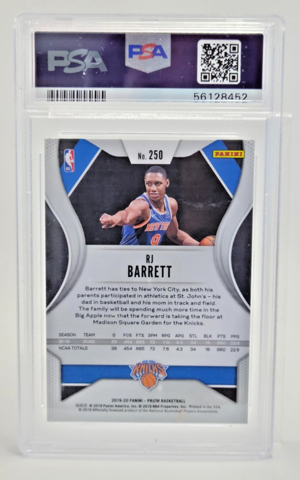 2019 RJ Barrett #250 Panini Prizm Rookie Card New York Knicks PSA 10 ...