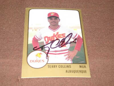 NEW YORK METS MANAGER TERRY COLLINS AUTOGRAPHED ALBUQUERQUE DUKES CARD ...