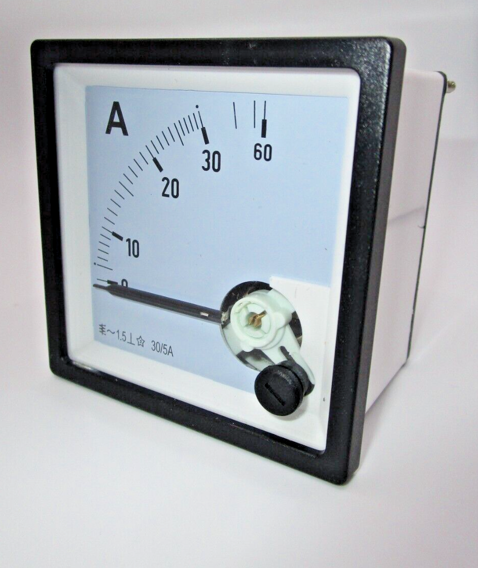 Ampere panel Gauge meter AC 30/5A Andeli Ammeter AM-72 Size 72x72 FAST ...