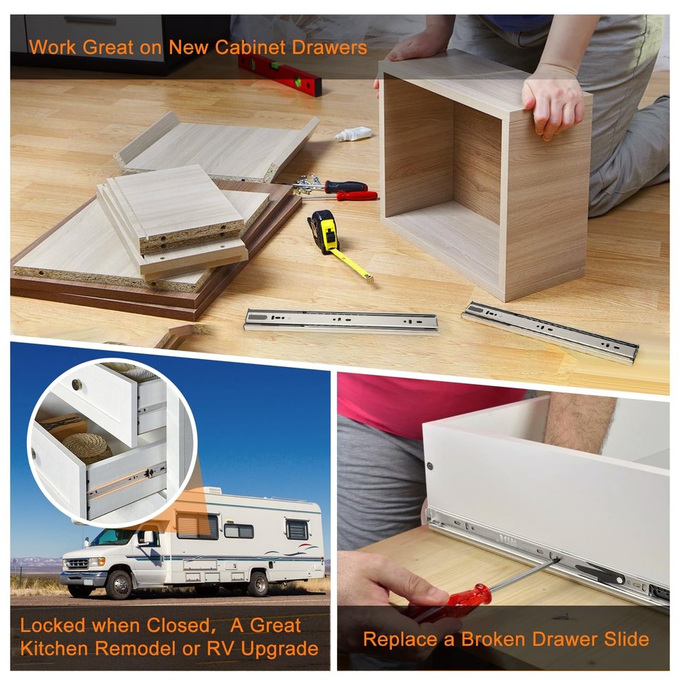 1 Pair | Soft Close Drawer Slides 22 inch, HBL’ Heavy Duty Cabinet ...