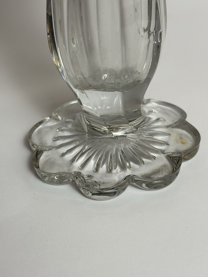 Uranium Glass Trumpet Vase UV Reactive 14” Tall Floral Form Depression ...