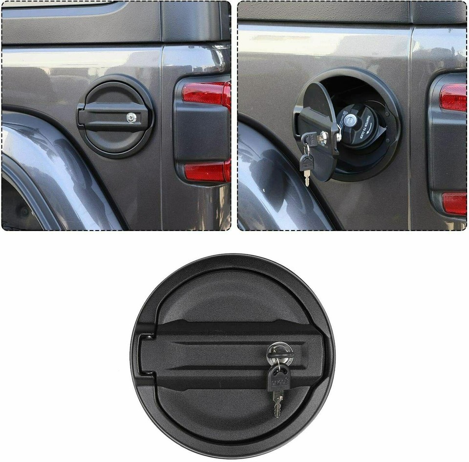 Fuel Tank Gas Cap Cover Locking Fuel Door W/ Lock for Jeep Wrangler JL ...