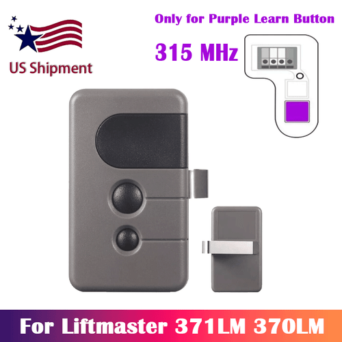 2 Garage Door Opener 315mhz For Liftmaster 371LM 370LM Only Purple ...