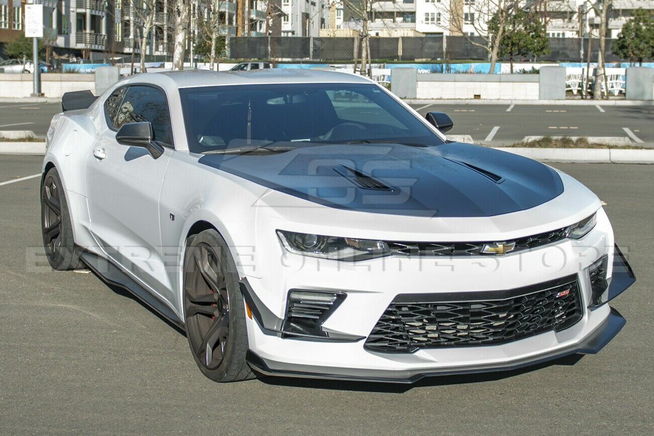 HYDRO-DIPPED Carbon Fiber For 16-18 Camaro SS Front Canards Dive Plane ...