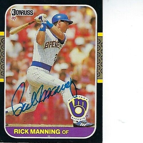 RICK MANNING SIGNED 1987 DONRUSS #521 - MILWAUKEE BREWERS | eBay