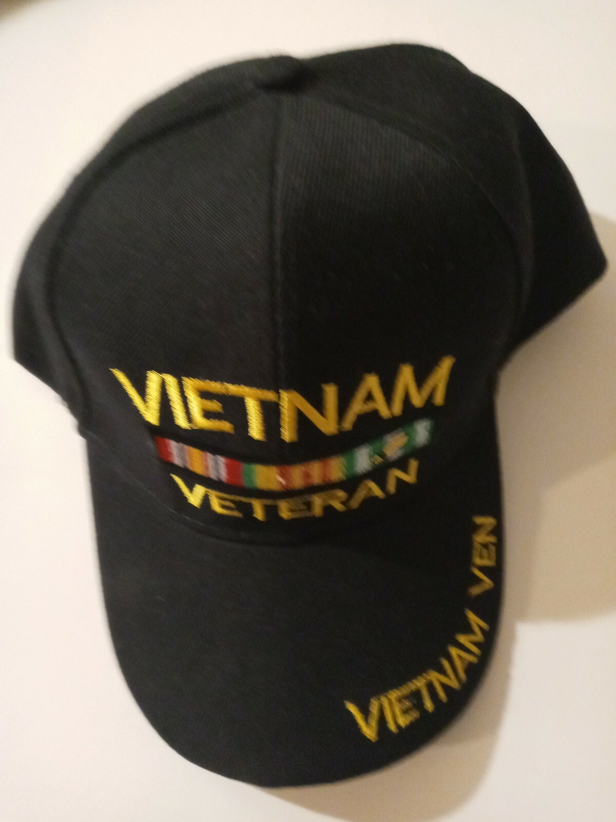 Vietnam Veteran Black Sports Cap Hook And Loop Closure | eBay