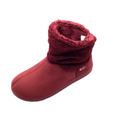 Long Bay Womens Burgundy Flat Warm Bootie Slippers Size XL 9 - 10 Used ...