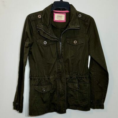 EUC Ashley Army Green Military Style Jacket 100% Cotton Size Medium | eBay