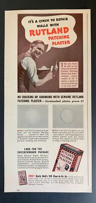 Vintage 1930s Rutland Patching Plaster Ad | eBay