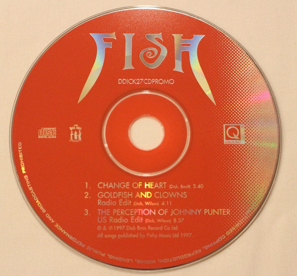 Fish (Marillion) Change of Heart CD Single - DDICK27CDPROMO | eBay