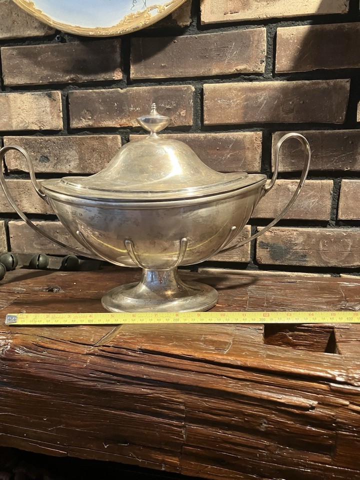 Antique Sterling Silver Soup Tureen Adolf Scott Birmingham 1934 1547 ...