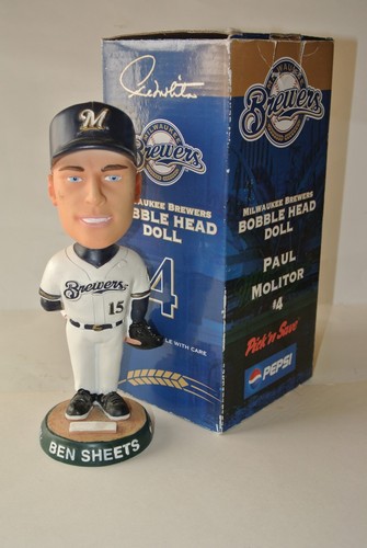 Ben Sheets Milwaukee Brewers Bobblehead 2002 in Paul Molitor 2003 Box ...