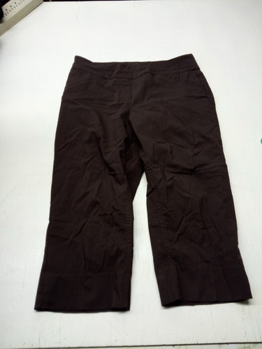 Westbound Pants Womens Size 12 Brown Mid Rise Pull On Straight Capri | eBay
