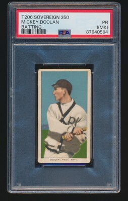 1909-11 T206 Mickey Doolan 350 Sovereign Batting Phillies PSA 1(MK ...
