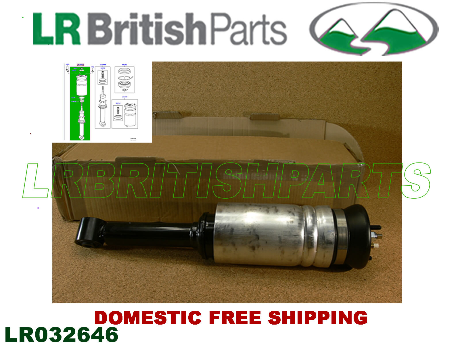 LAND ROVER FRONT AIR SPRING SHOCK STRUT LR4 LR032646 NEW | eBay