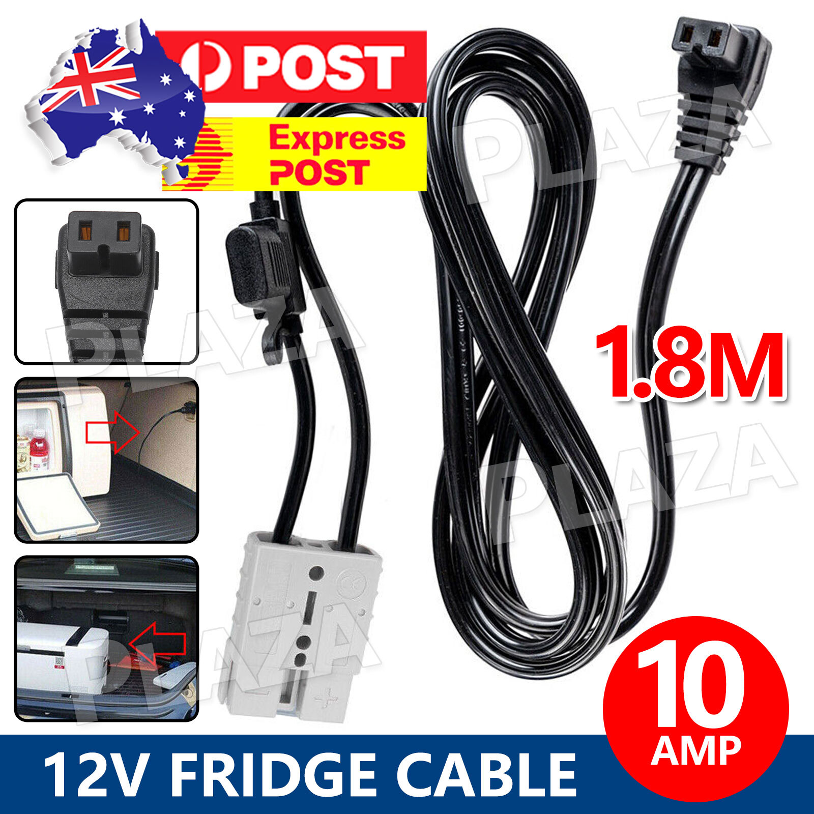 Power Cord Lead 12V Fridge Cable to Anderson Style Plug to Fit Waeco ...