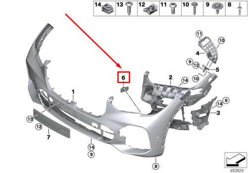 NEW BMW X5 G05 FRONT LEFT PMA SENSOR MOUNTING 51118069241 8069241 ...