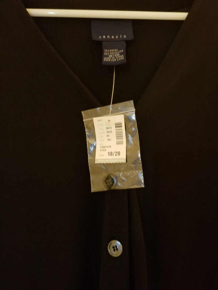 Venezia Black Polyester Rayon Jacket Size 18/20 Lane Bryant Button ...