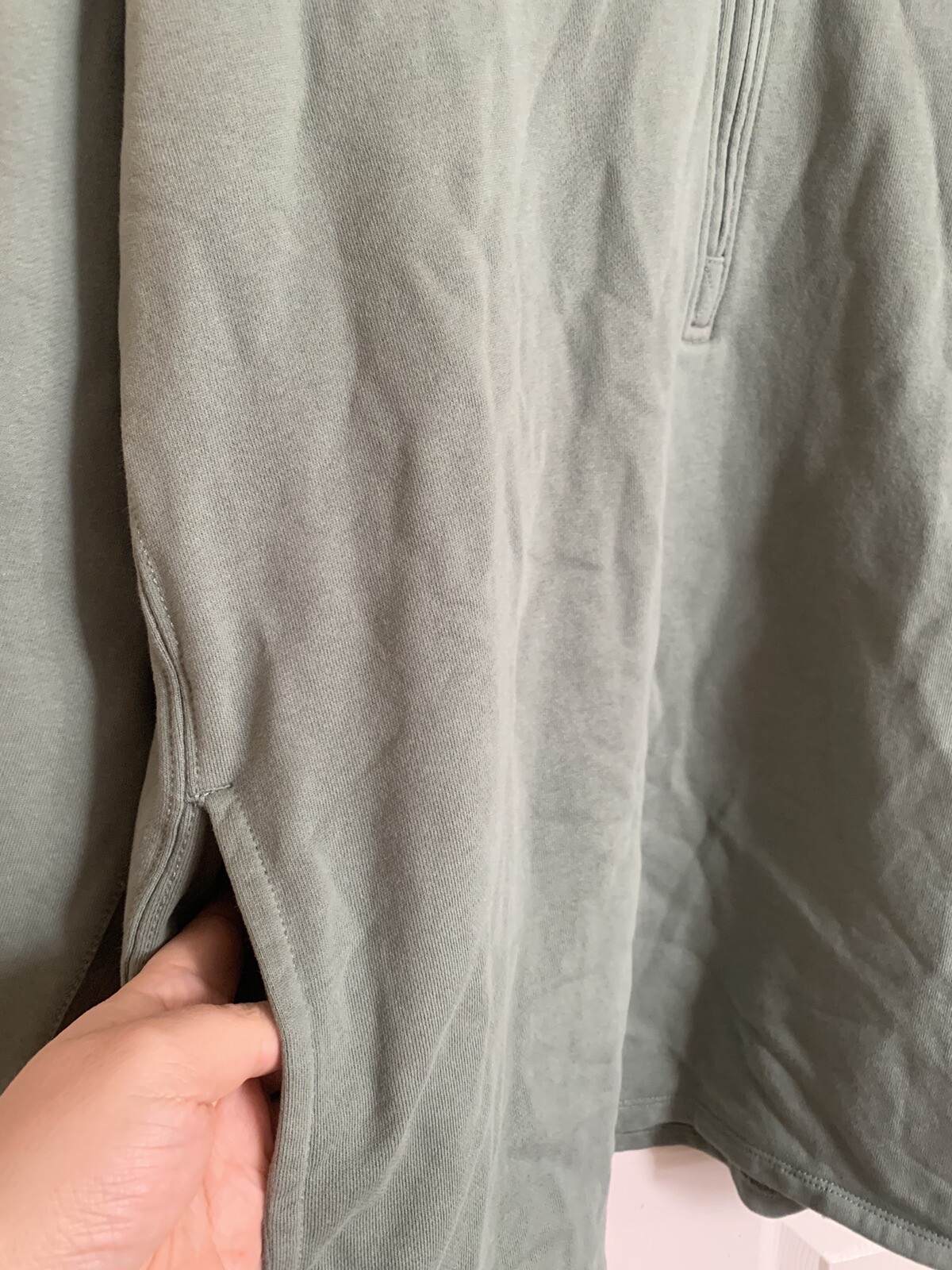 J Crew Quarter Zip Sweatshirt pullover oversized sage green small | eBay