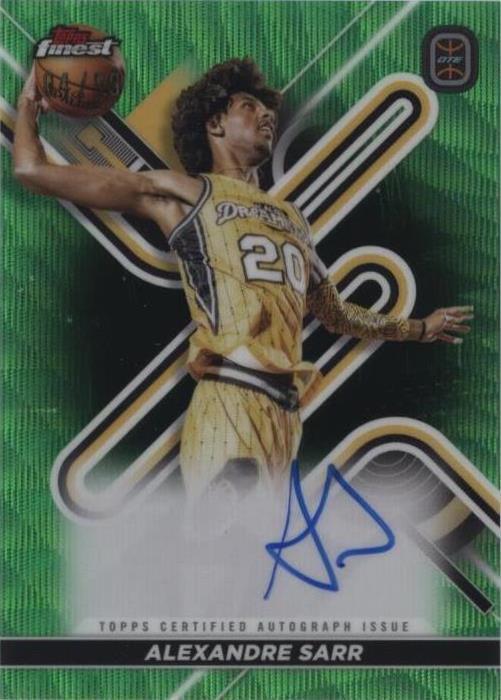 2022-23 Topps Finest OTE Overtime Elite - Finest Autographs Alexandre Sarr #FA-AS Green Wave ...