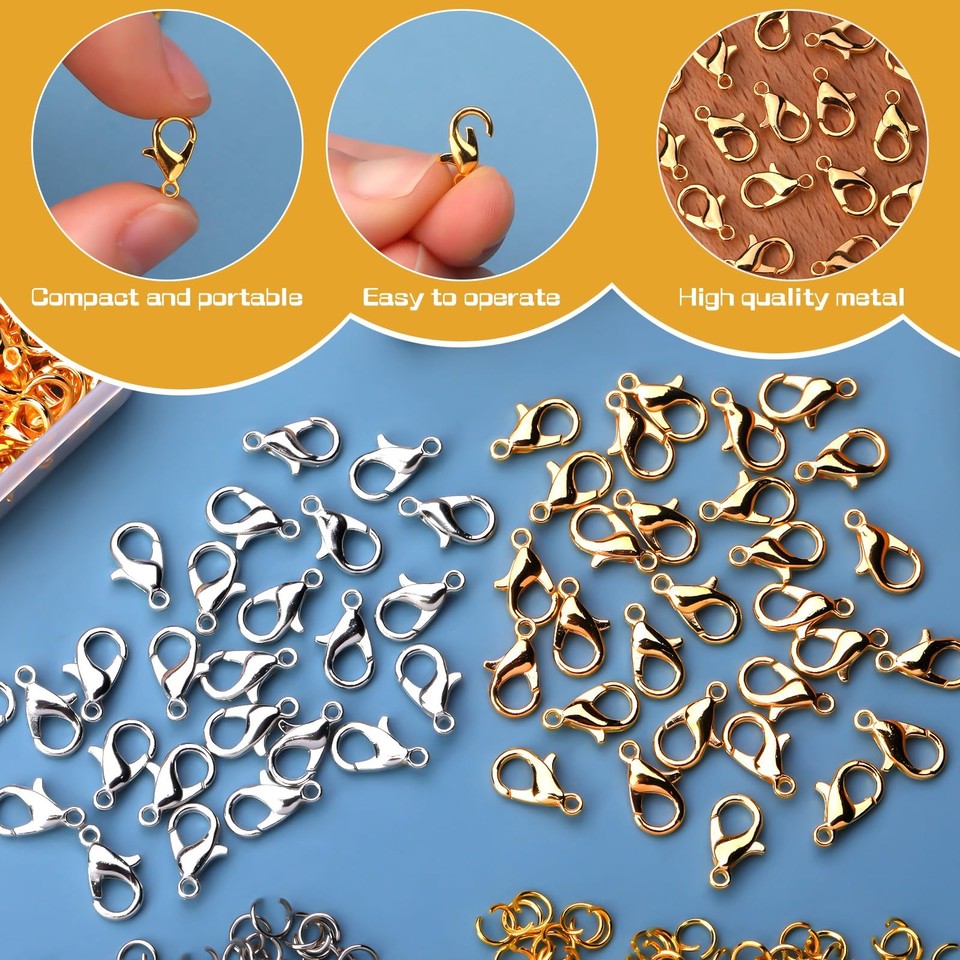 1320 PCS Crimp Beads for Jewelry Making Supplies Bracelet Clasps and ...