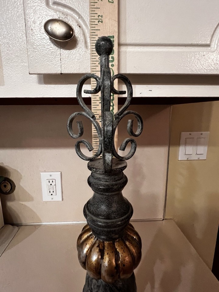 Tabletop Tall Finial Sculpture Metal Colors Antiqued Patina Finish 21 ...