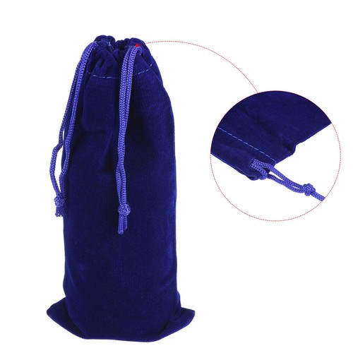 3Pcs Pocket Gift Bags 17x8cm Soft Flannel Storage Pouch Brown Dark Blue ...