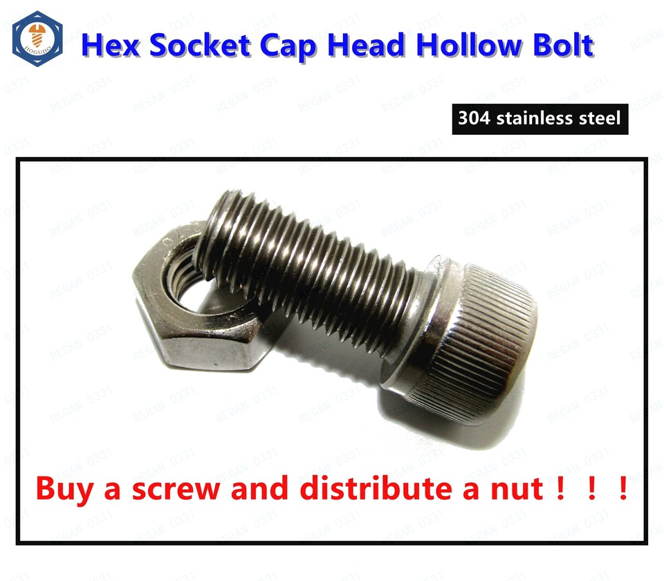 M6 M8 M10 M12 M14 M16 Hex Socket Cap Head Hollow Screws Bolt With Nuts ...