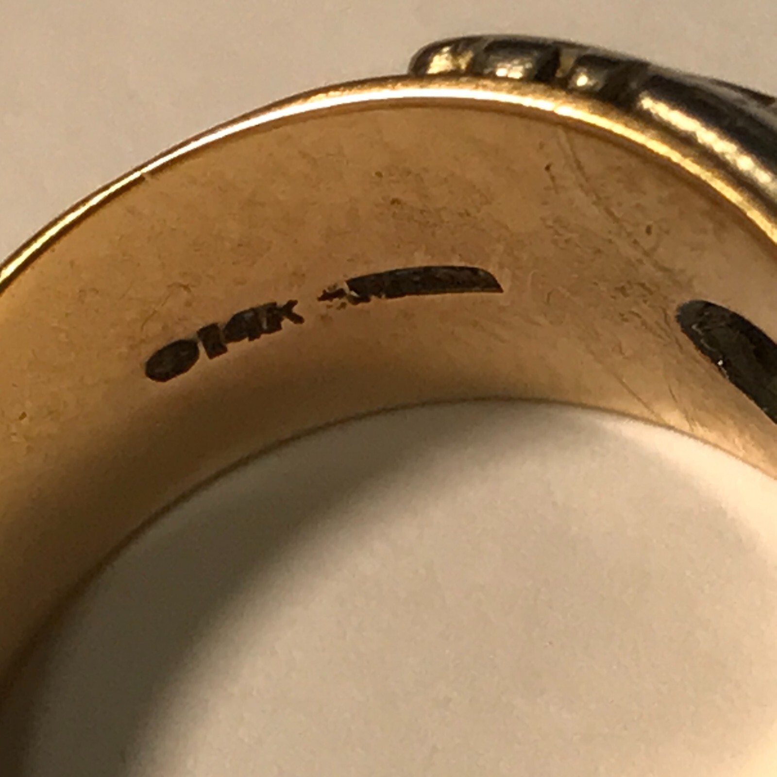 14K Yellow Gold Palladium & Diamond Scottish Rite Masonic Ring 12.7 g ...