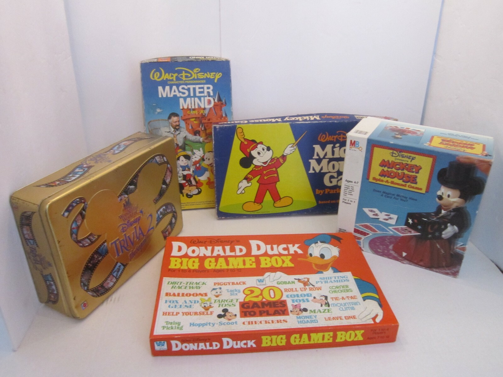 Lot 5 Vtg Board Games DISNEY MASTERMIND TRIVIA 2 MICKEY MOUSE SPIN ...