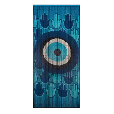 Bamboo Beaded Curtain Hand Painted-Evil Eye with Hamsas | eBay