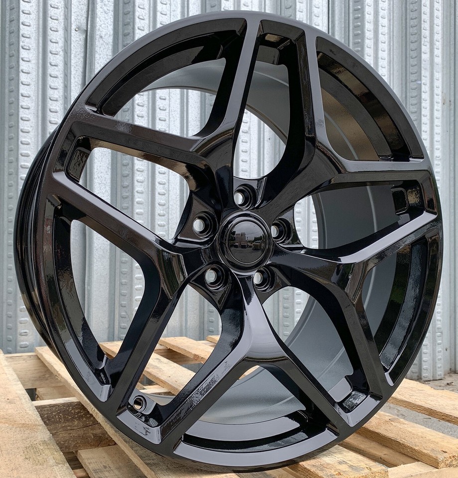 20" Wheels For Chevy Camaro Z28 ZL1 SS 20x10 20x11 5x120 Gloss Black ...