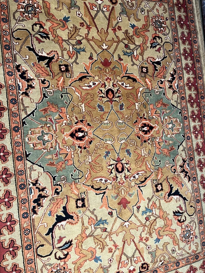 6'2" x 8'10" New Indian Ser api Oriental Rug - Hand Made - 100% Wool | eBay