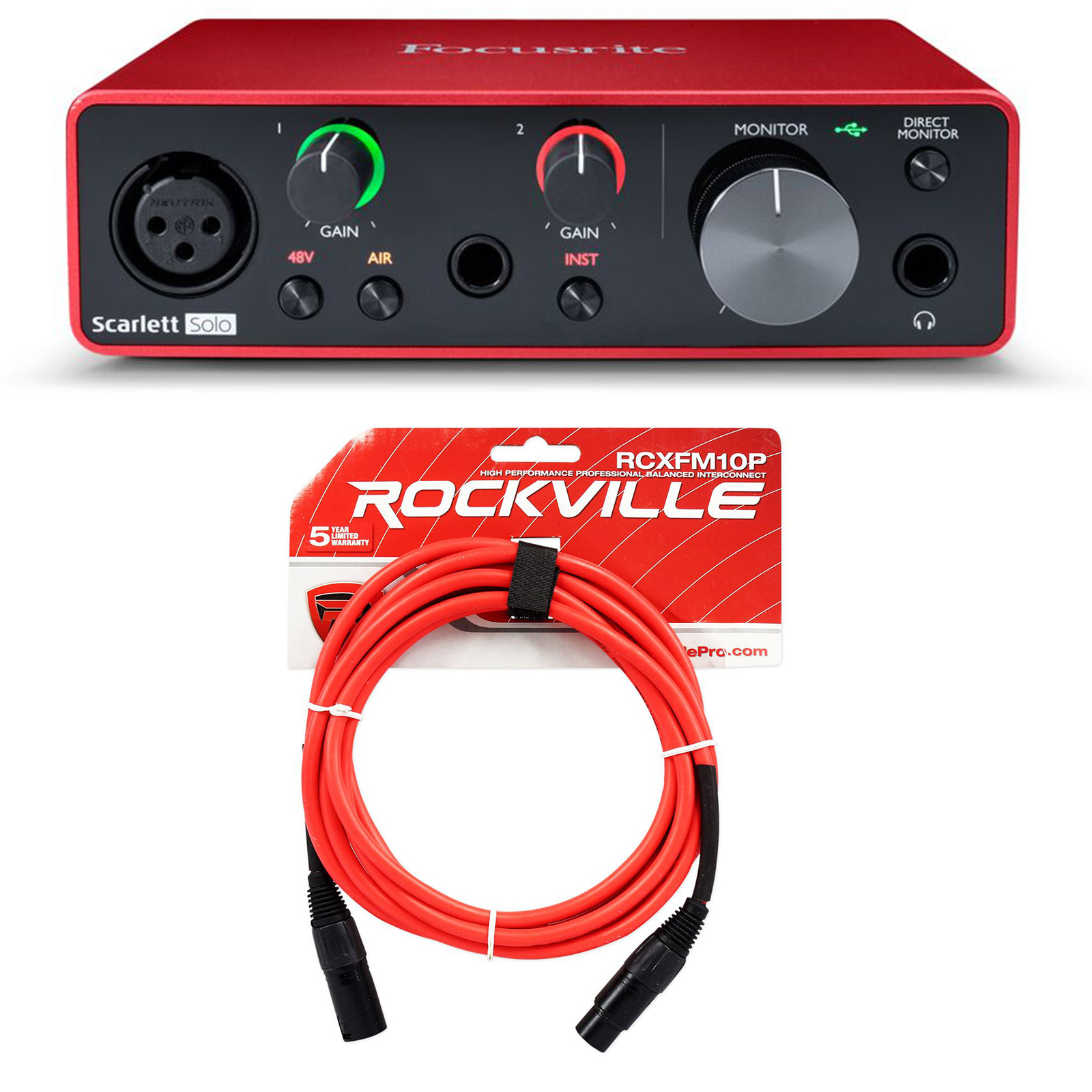 Focusrite SCARLETT SOLO 3rd Gen 192kHz USB Audio Recording Interface ...