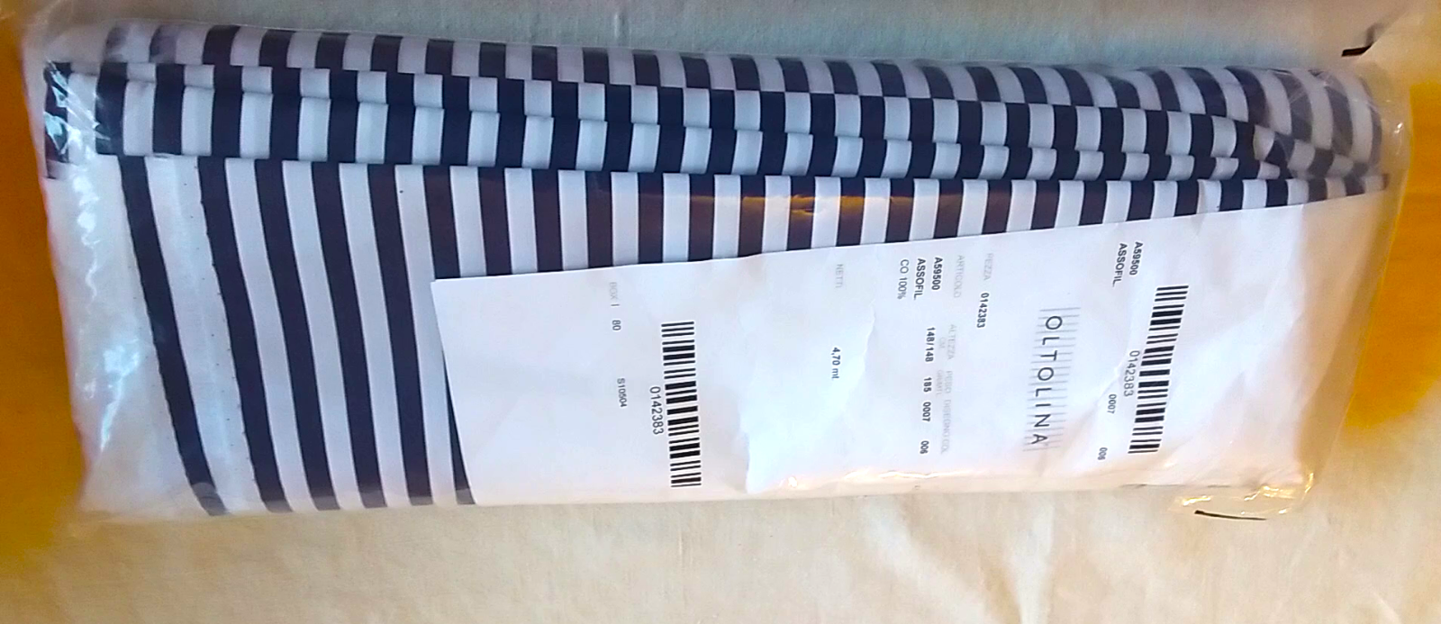 100% Luxury Cotton Shirting Oltolina Navy Stripe 5 yds 60" W | eBay