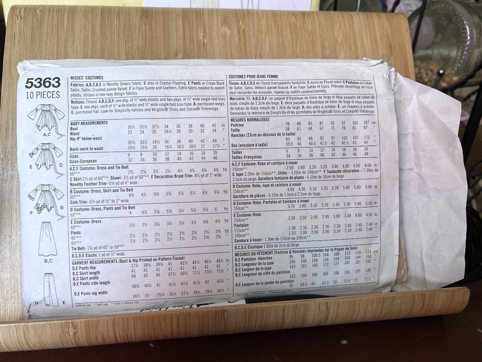 Simplicity 5363 Costume Pattern Halloween Fantasy Pirate Fairy Sz 6-12 ...