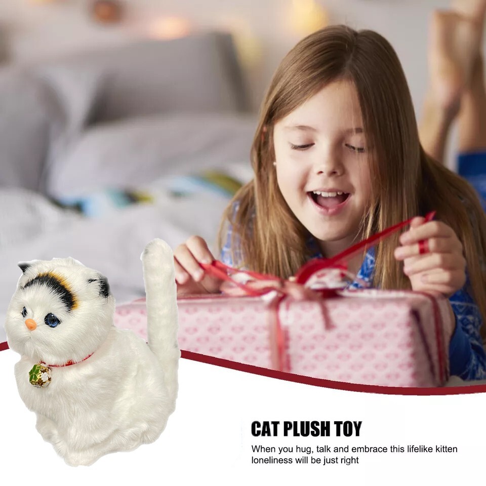 Realistic Cat Stuffed Simulation Plush Toy Soft Cute Kitten Doll For ...